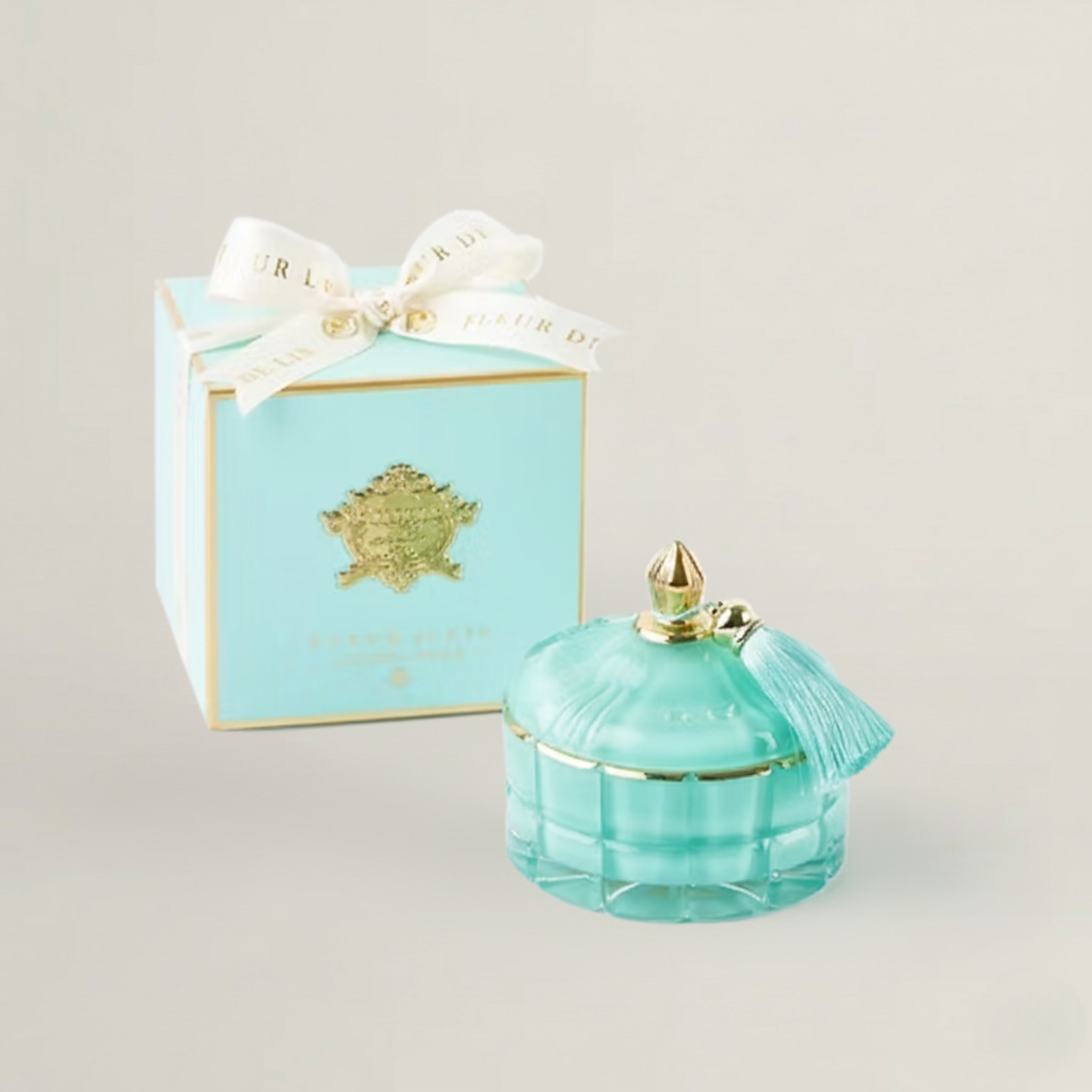 Dome Candle – Tiffany Blue – Fleur de Lis